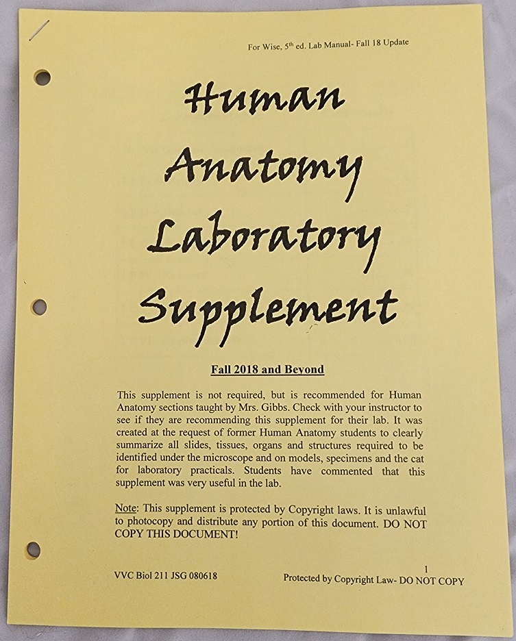 Biology 211 Lab Supplement J. Gibbs | Rams Store